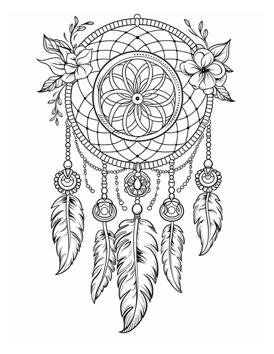 dreamcatcher coloring pages for adults