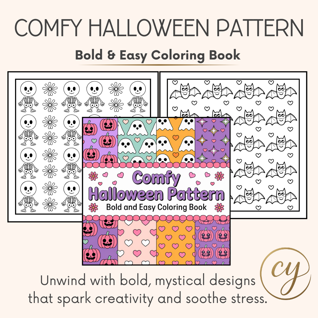 Comfy Halloween Pattern Coloring Book – Bold & Easy Designs (110 Pages ...