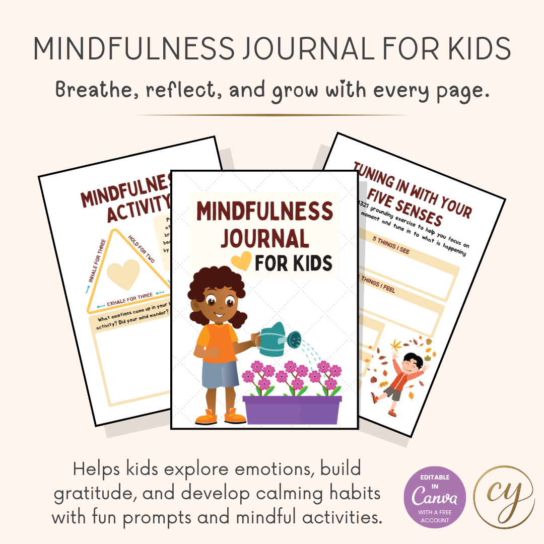 Mindfulness Journal for Kids – Canva Template with 14 Printable Pages ...